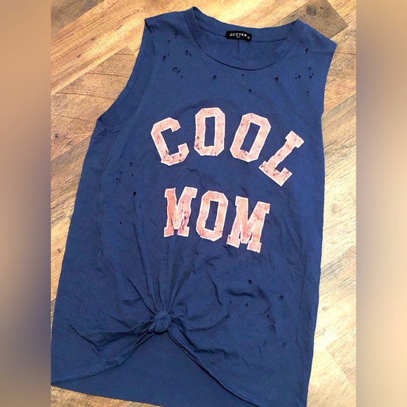Tops | Zutter Cool Mom Distressed Tank | Poshmark